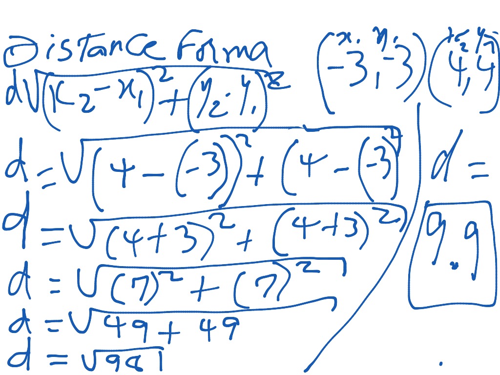 Week 2 Find distance of | Math | ShowMe