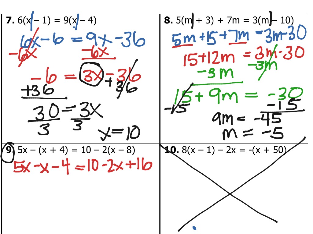 Multi step both sides | Math | ShowMe
