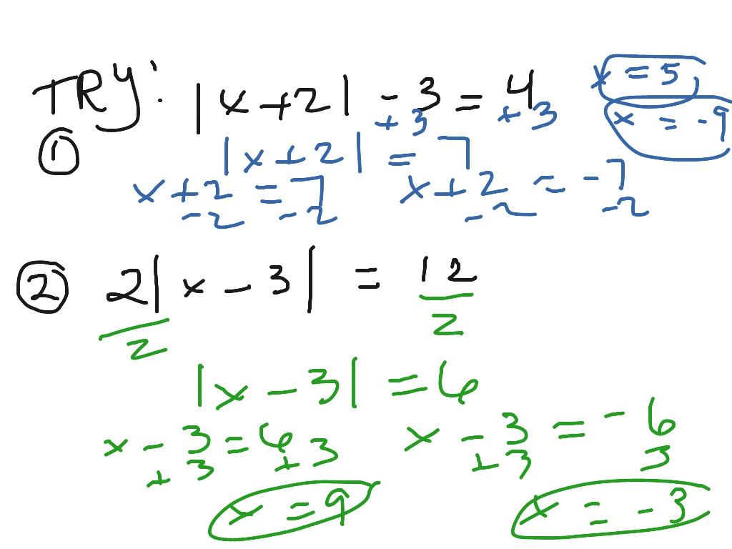 Absolute value and equations | ShowMe