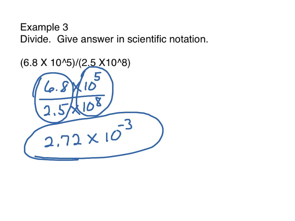 37 ex. 3 Divide Scientific Notation | Math, Algebra | ShowMe