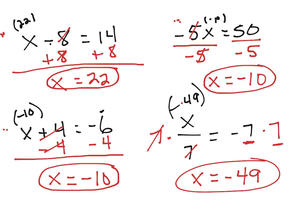 2-5 solving single step algebraic equations | Math, Algebra | ShowMe