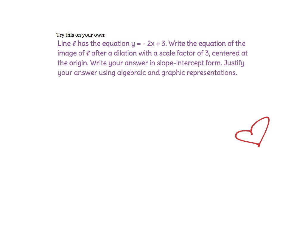 Dilation of a line | Math, geometry | ShowMe