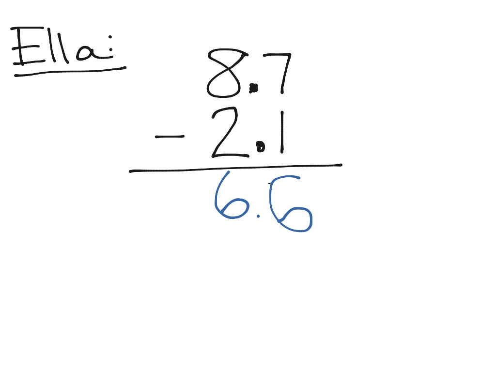 Ella with decimals | Math, Elementary Math, math 4th grade | ShowMe
