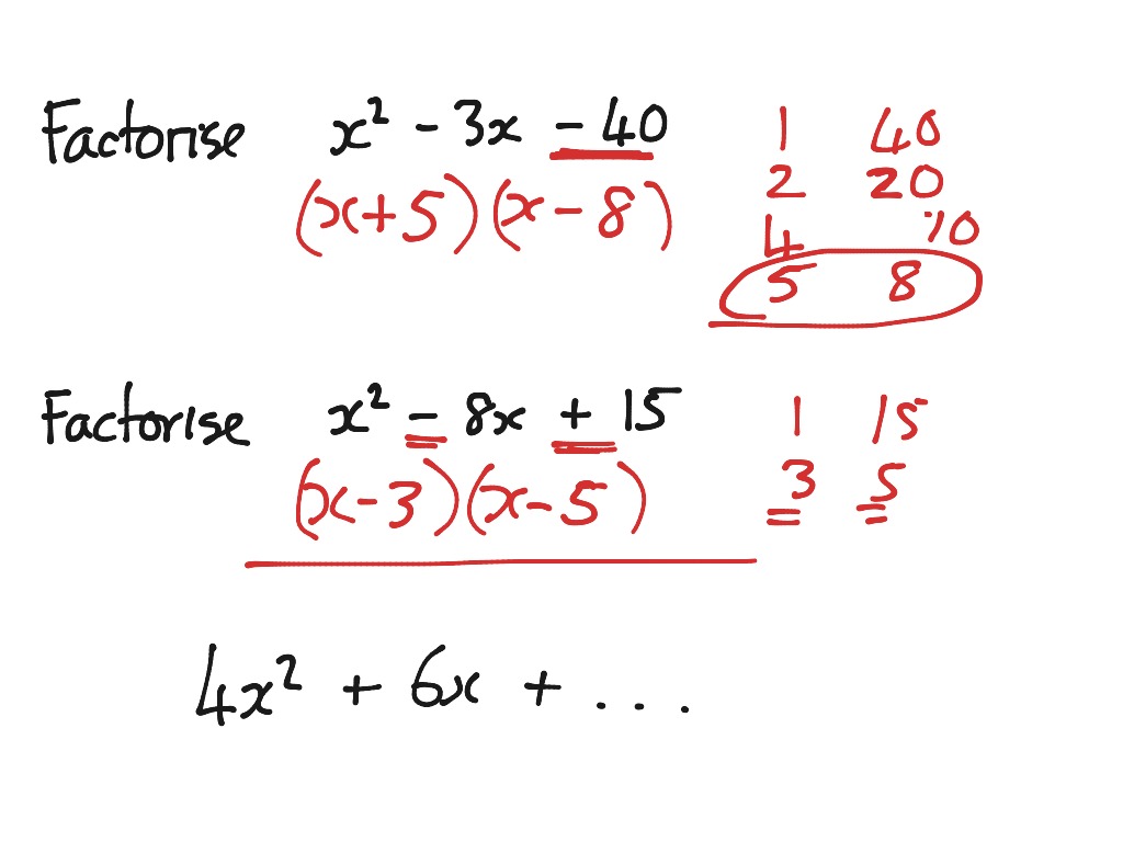 MH Factorising | Math, Algebra, Quadratic Equations, Factoring | ShowMe