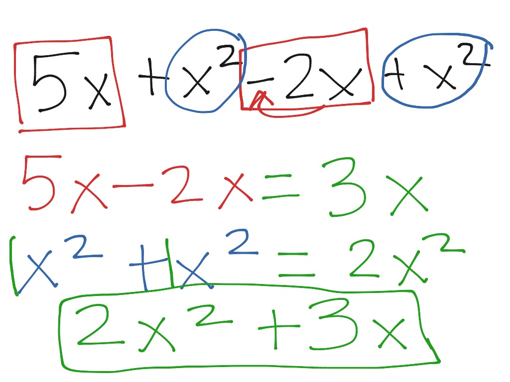 Combining Like Terms Math Showme