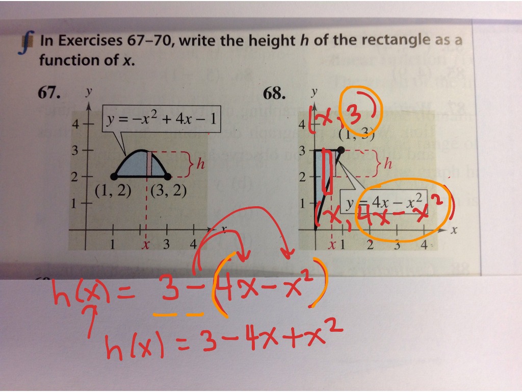 1.4 No. 68 Height of a Rectangle | Math, Precalculus | ShowMe