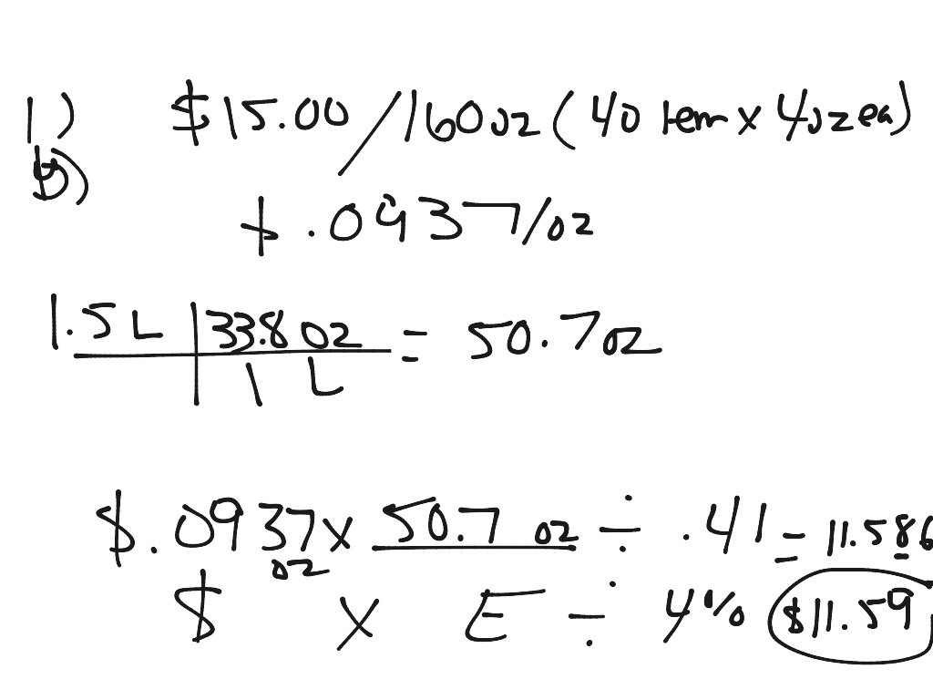 PE4 | Math, Culinary Math | ShowMe