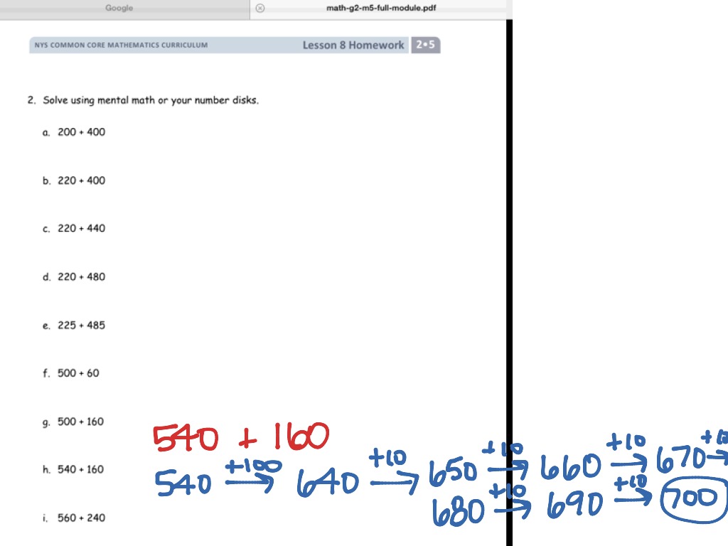 Module 5 Lesson 8 Homework | Math | ShowMe