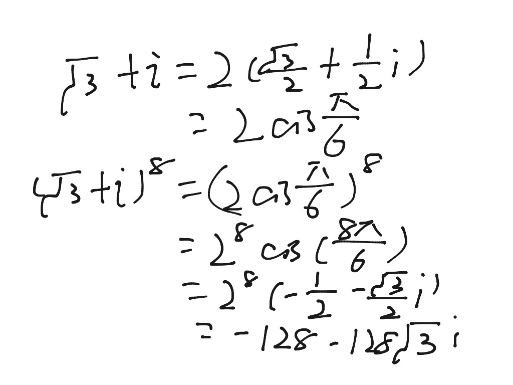 De Moivre's Theorem Ben Wang Anxu | Math, Algebra 2, Complex Numbers ...