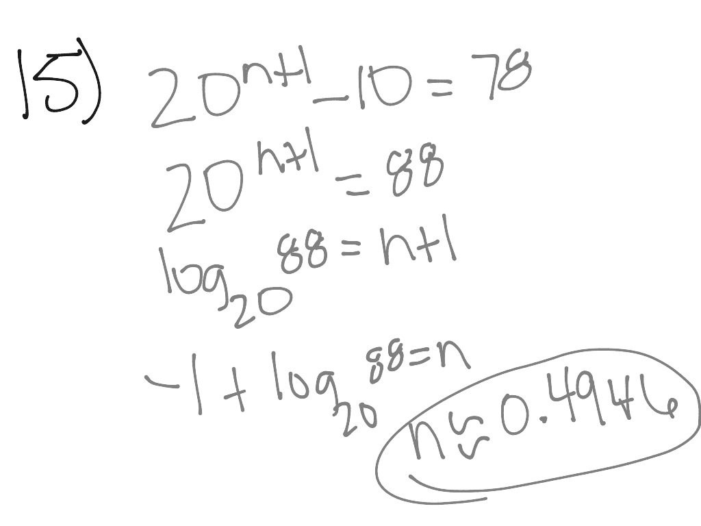 Review Sheet 1. Problem 15 | Math, Algebra 2, Logarithmic Functions ...