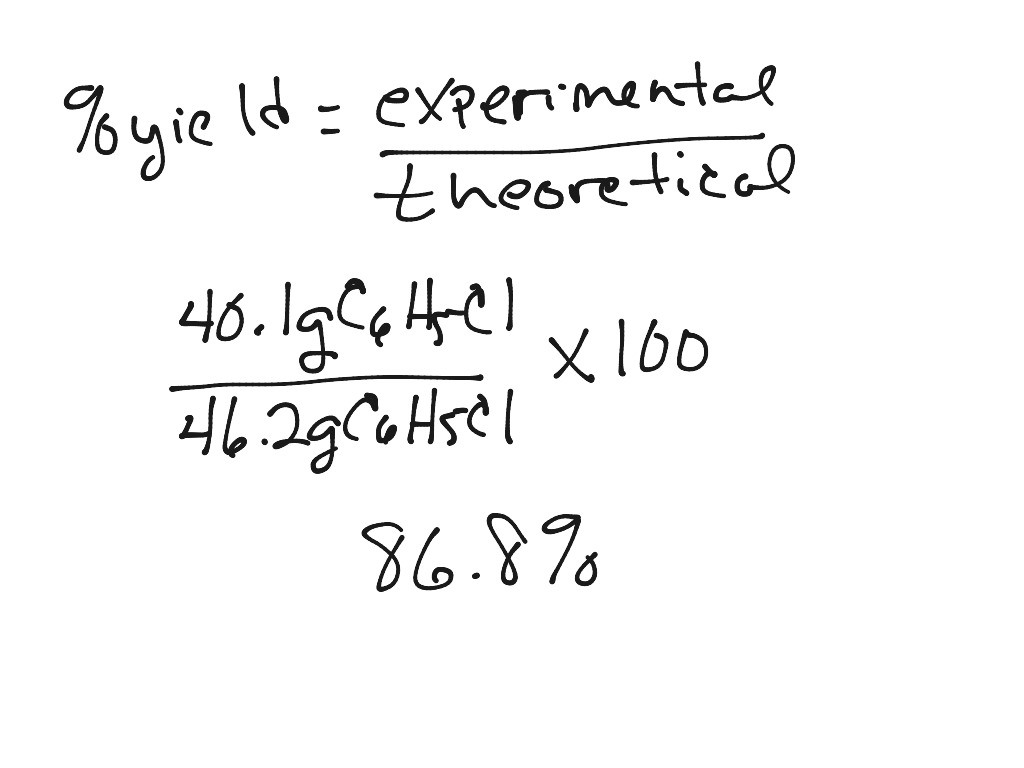Percent yield | Science, Chemistry, Stoichiometry | ShowMe