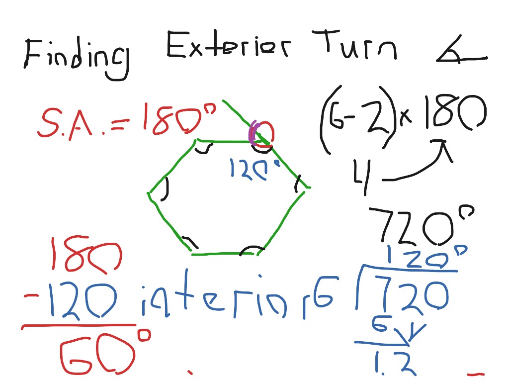 Finding Exterior Turn Angles | Math, geometry, angles | ShowMe