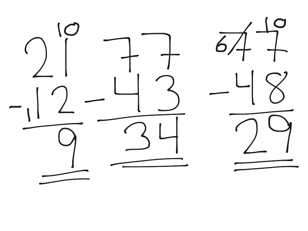 Minus med lodret opstilling | Math | ShowMe