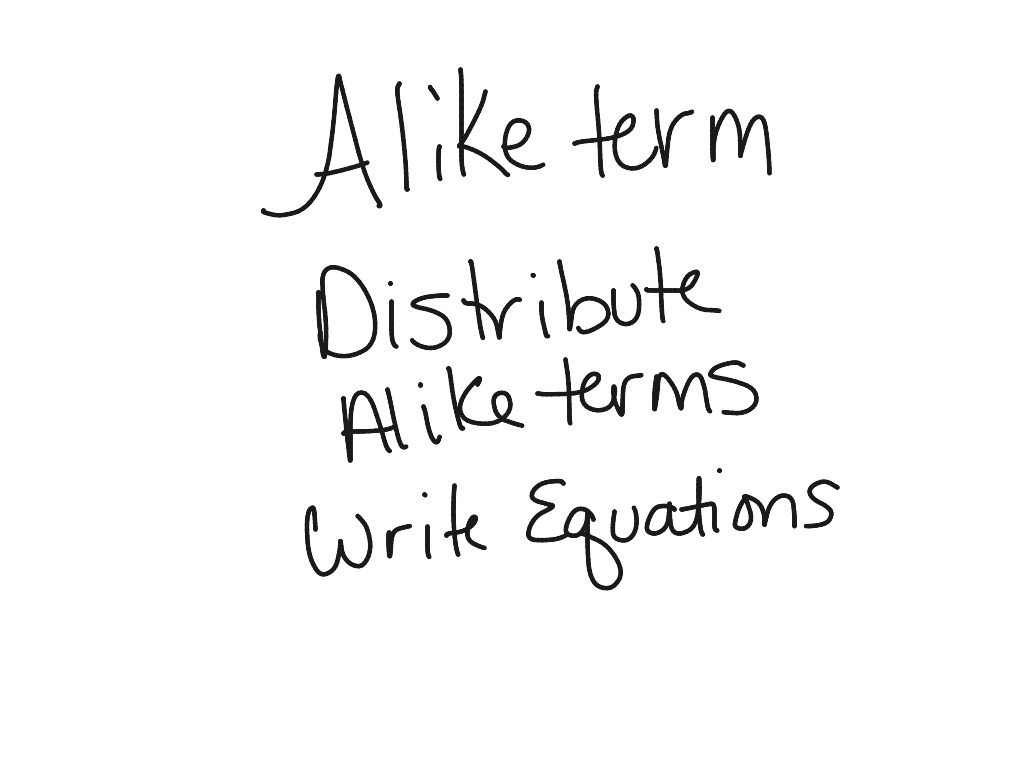 Algebra distribute alike terms write equations | Math, Algebra ...