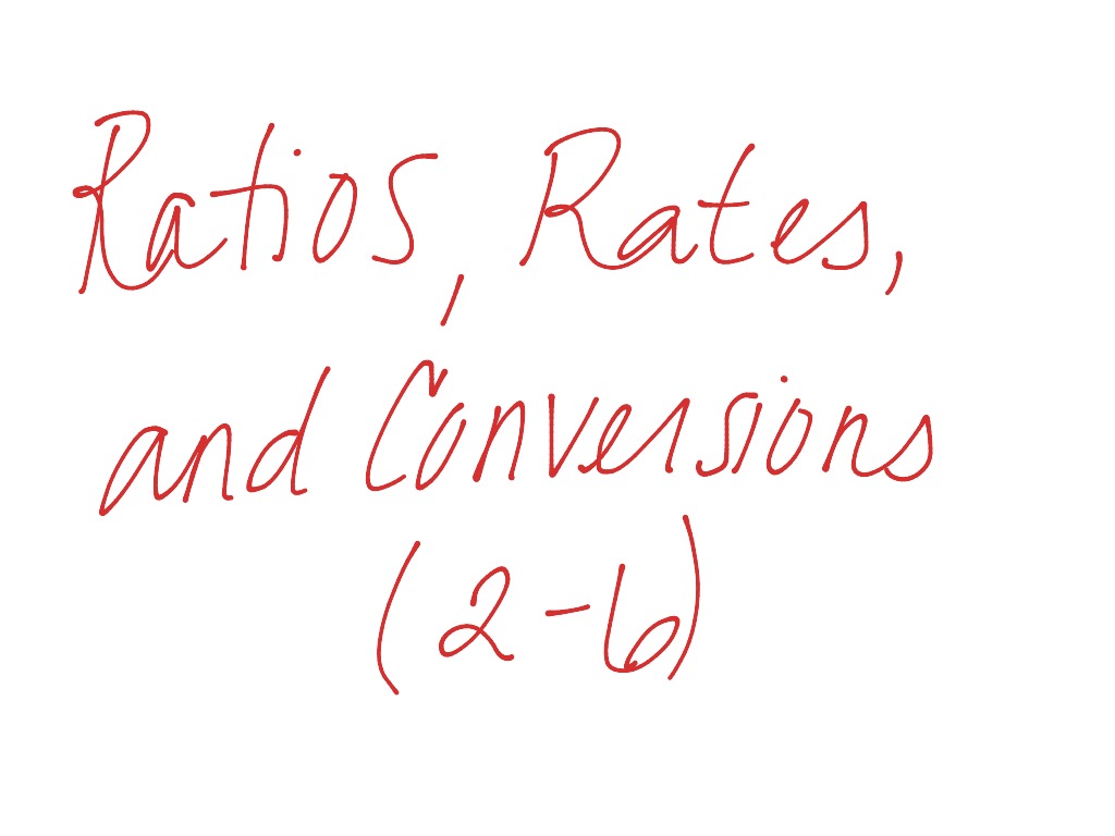Algebra I: Ratios, Rates, and Conversions (2-6) | Math | ShowMe