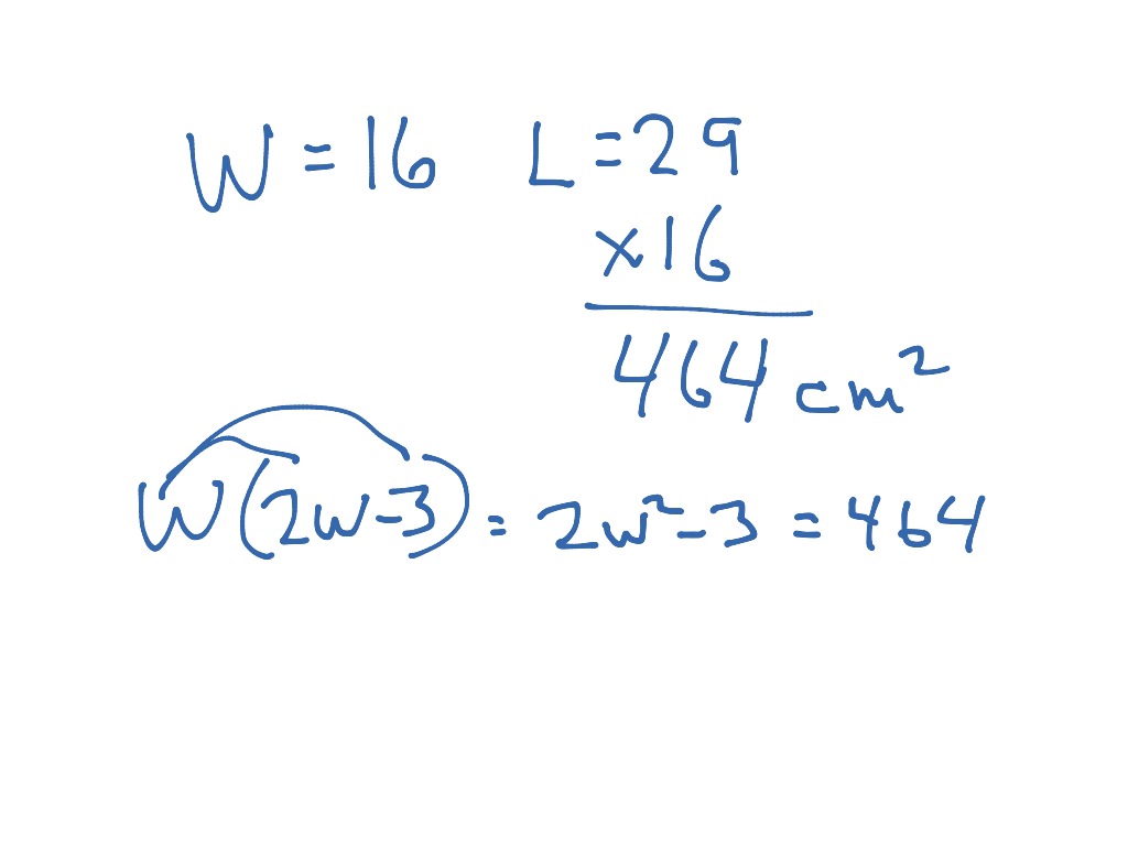 Alg Review Rectangle Problem (1 - 3) Dec12 | Math, Algebra, solving ...