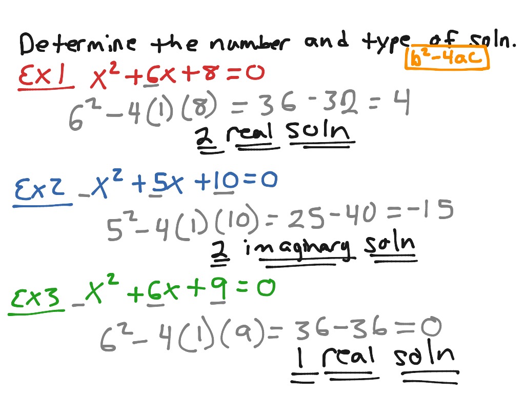 AA sec 5.8 discrimination | Math, Algebra 2 | ShowMe