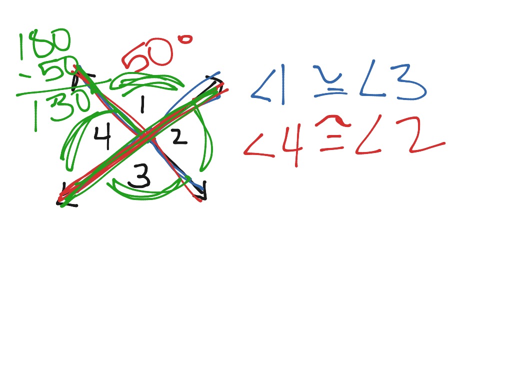 Vertical angles show me video | Math, geometry, lines | ShowMe