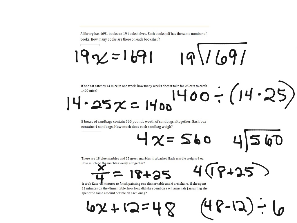 Braingenie Word Problems 1 examples with equations and work | 8th Grade ...
