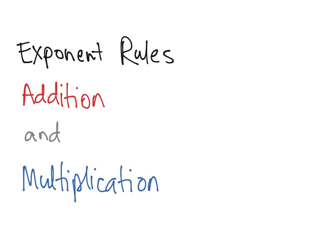 Exponent Rules for Addition and Multiplication | Math | ShowMe