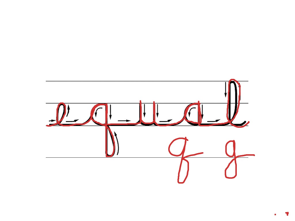 45 equal | Cursive | ShowMe