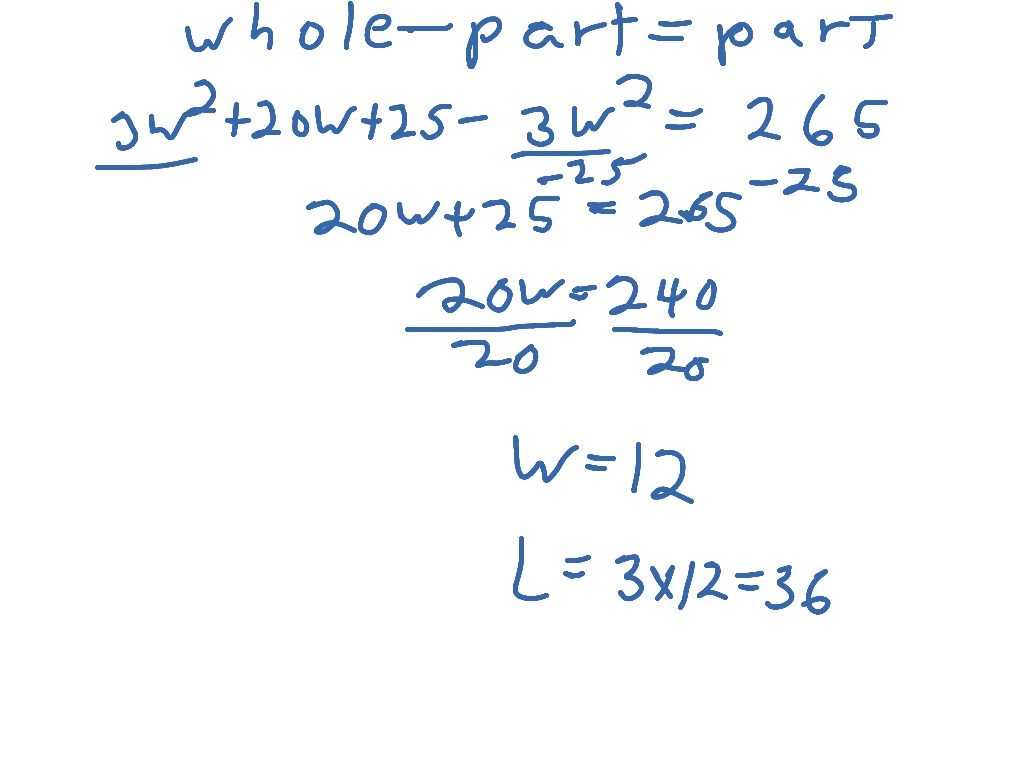 Area Problems | Algebra, area | ShowMe